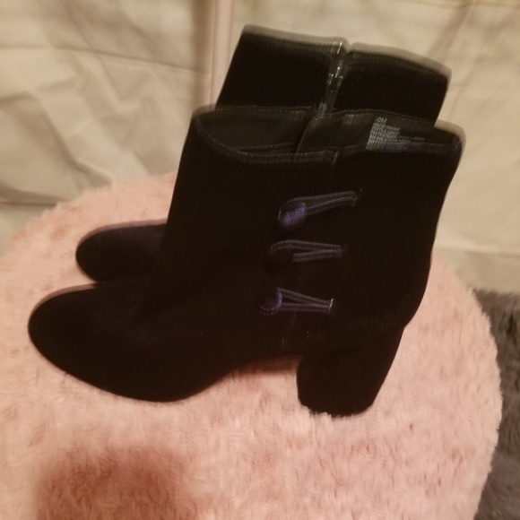 na | Shoes | Dark Blue Velvet Dress Booties | Poshmark